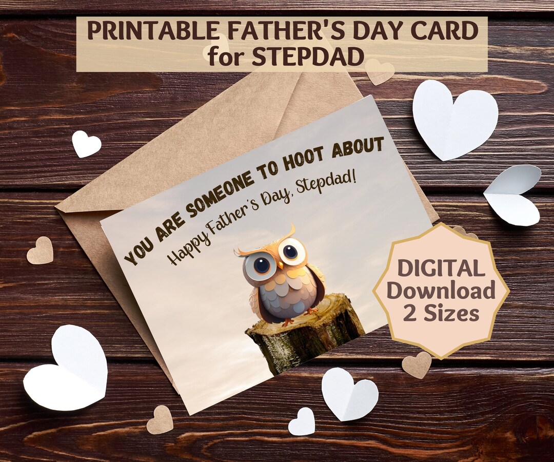 Fathers Day Step Dad Card, Printable, Stepdad Fathers Day, Blank ...
