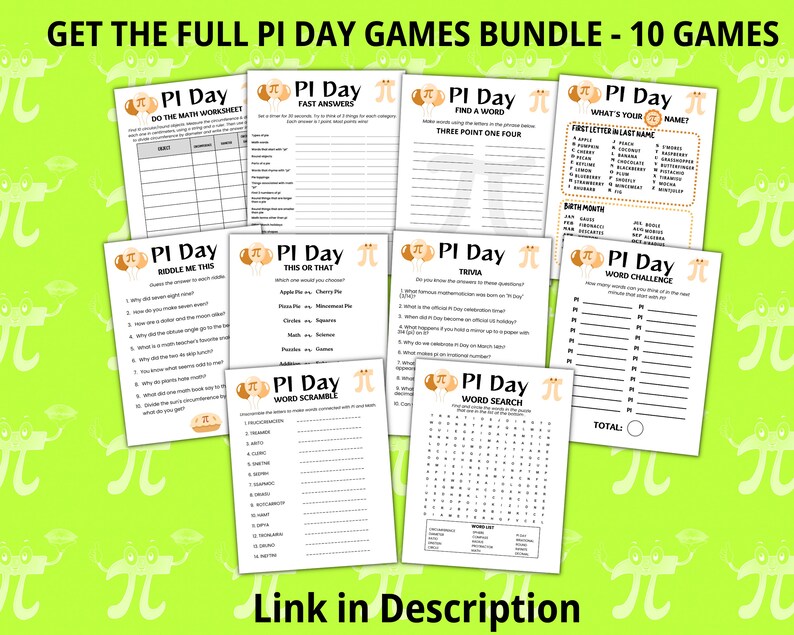 Pi Day Word Challenge Game, Word Game, Math Pi Day Trivia, Math ...
