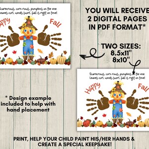 Scarecrow Handprint Craft, Fall Handprint Craft, Fall Handprint Art ...