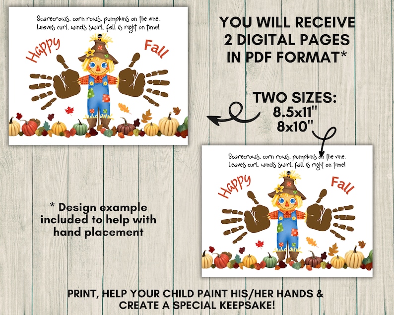 Scarecrow Handprint Craft, Fall Handprint Craft, Fall Handprint Art ...
