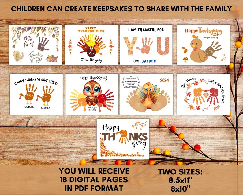 Thanksgiving Handprint Craft, BUNDLE, Fall Handprint Craft, Handprint ...