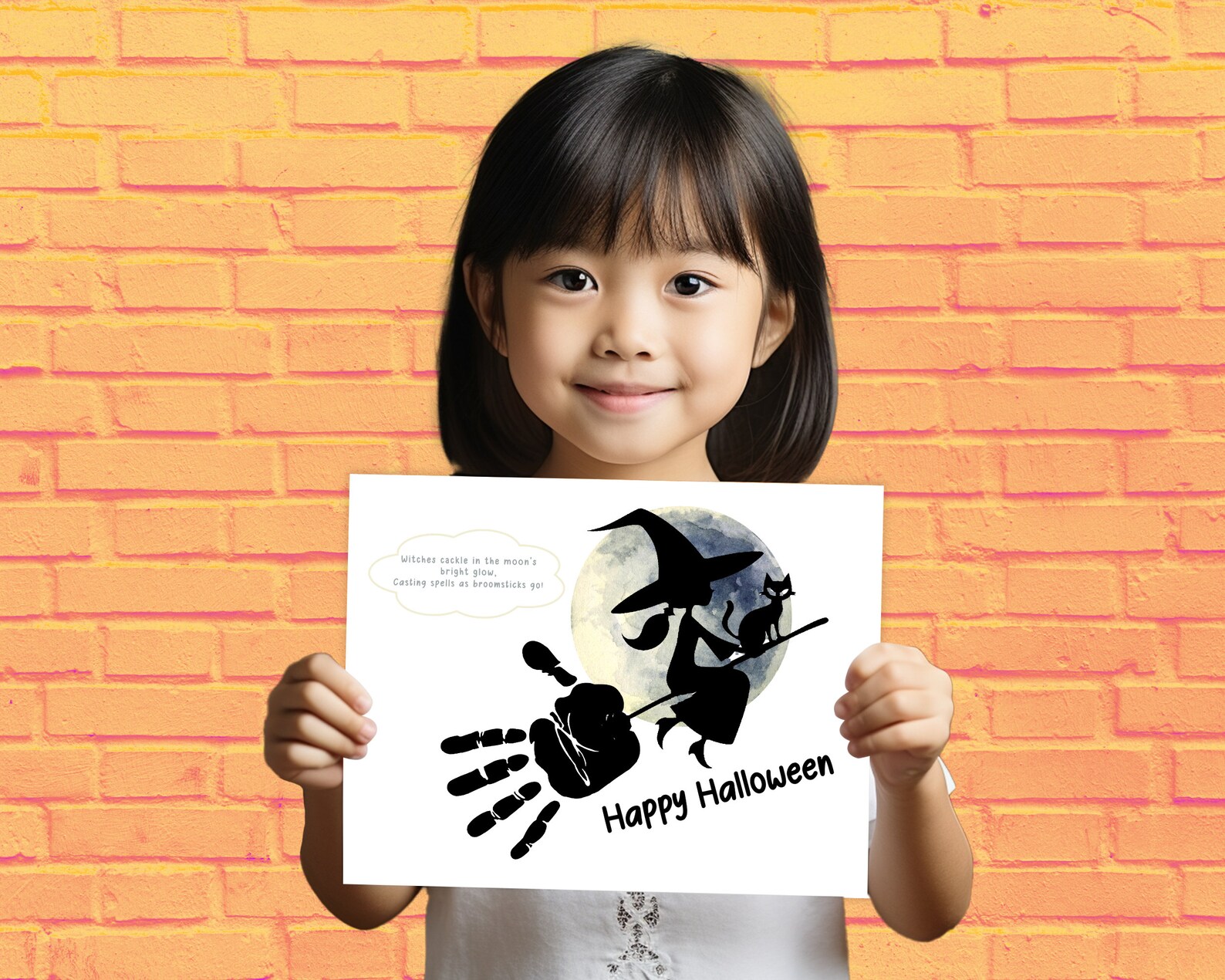 Halloween Handprint Craft, Witch Handprint, Fall Handprint Craft, Fall ...