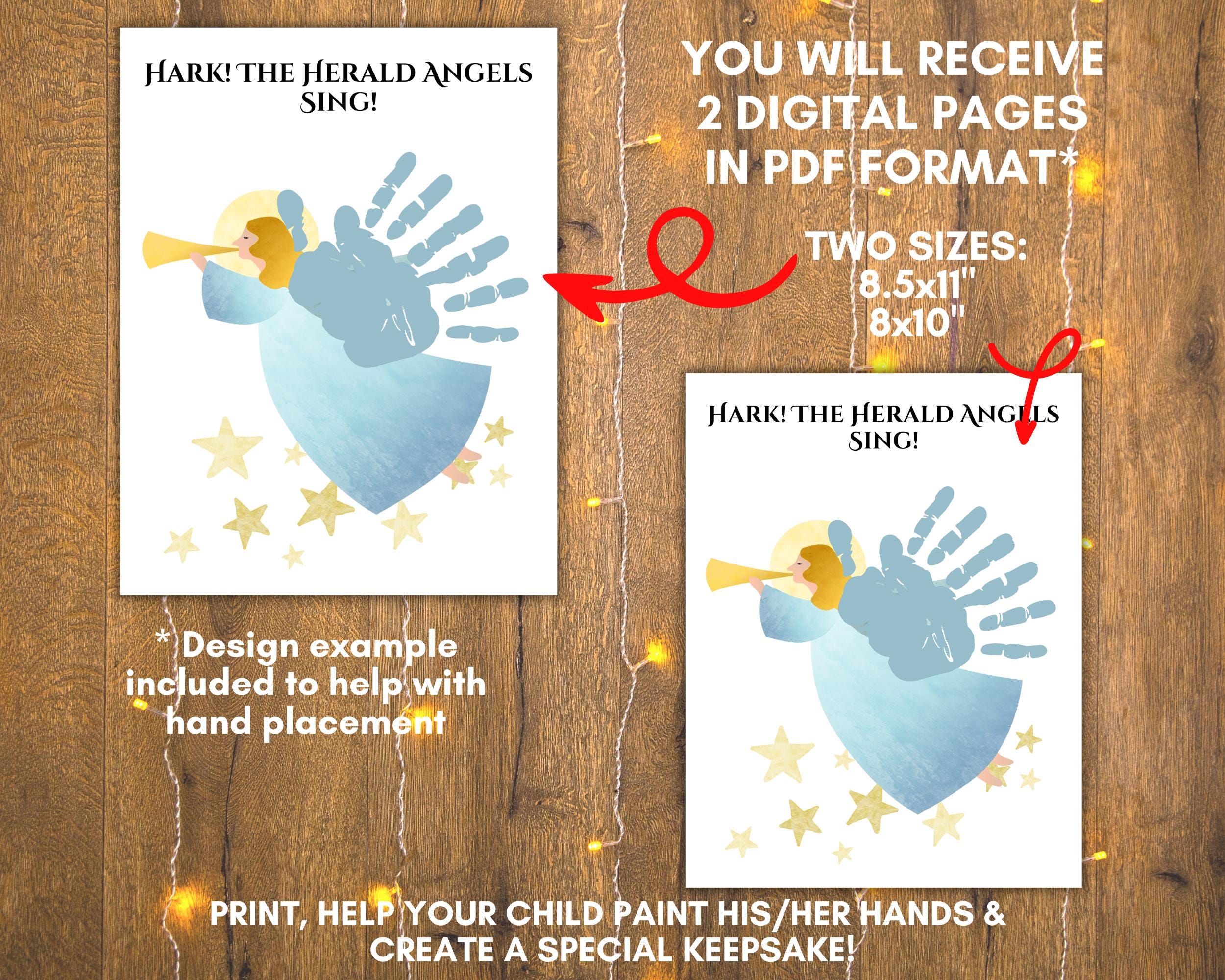 Christmas Handprint Craft, Christmas Angel Handprint Art, Winter ...