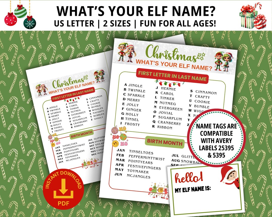 What's Your Elf Name, Christmas Name Game, Whats Your Name, Christmas ...