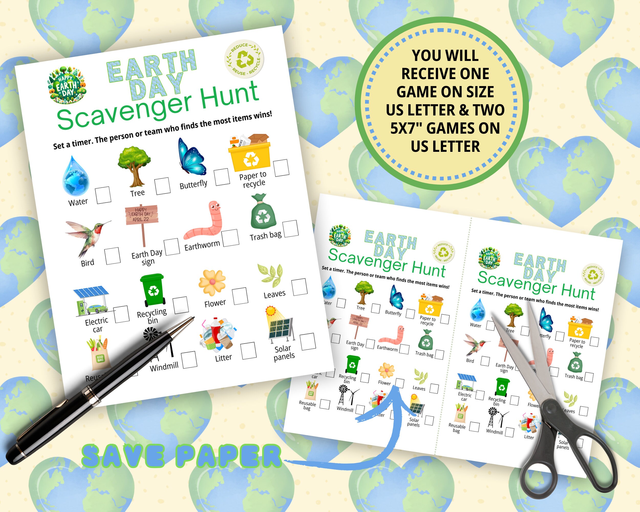 Earth Day Scavenger Hunt, Earth Day Games, Kid Scavenger Hunt, Family ...