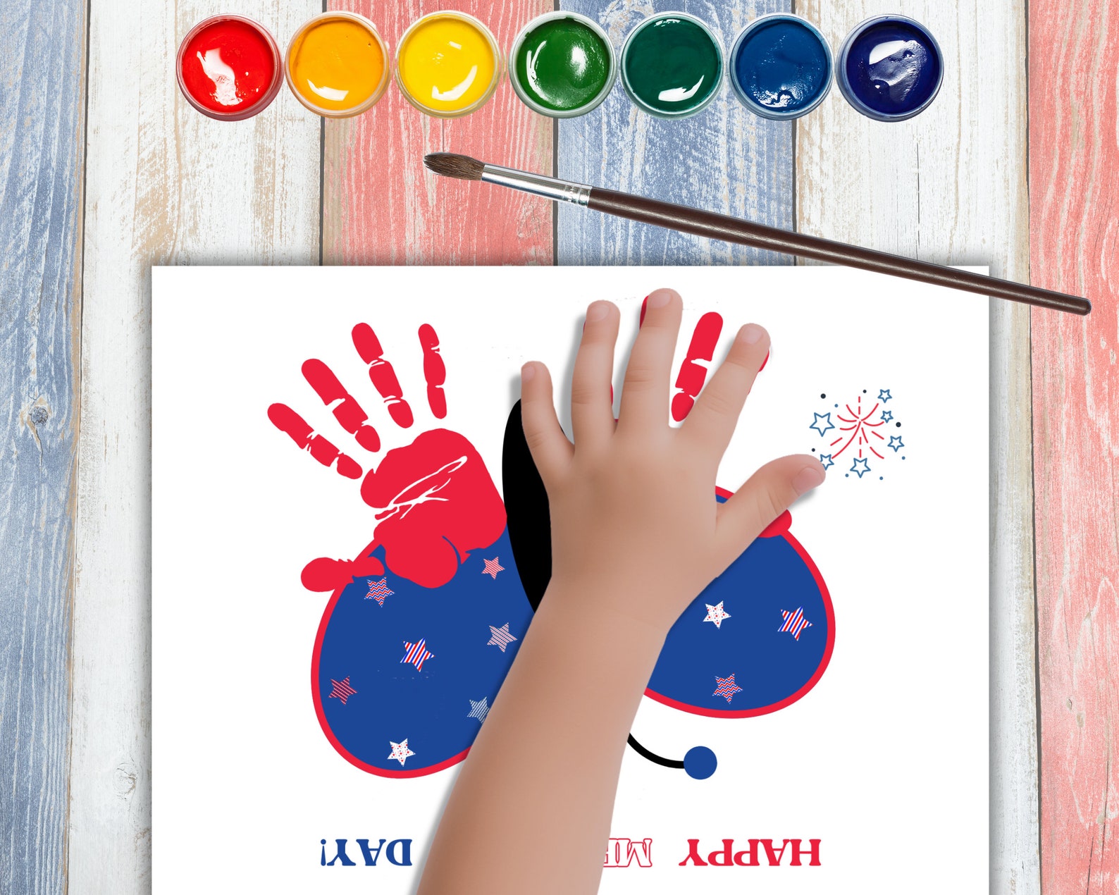 Memorial Day Handprint Craft, Patriotic Handprint Art, Handprint Sign ...