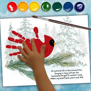 Winter Handprint Craft, Cardinal Handprint, Handprint Art, Winter ...