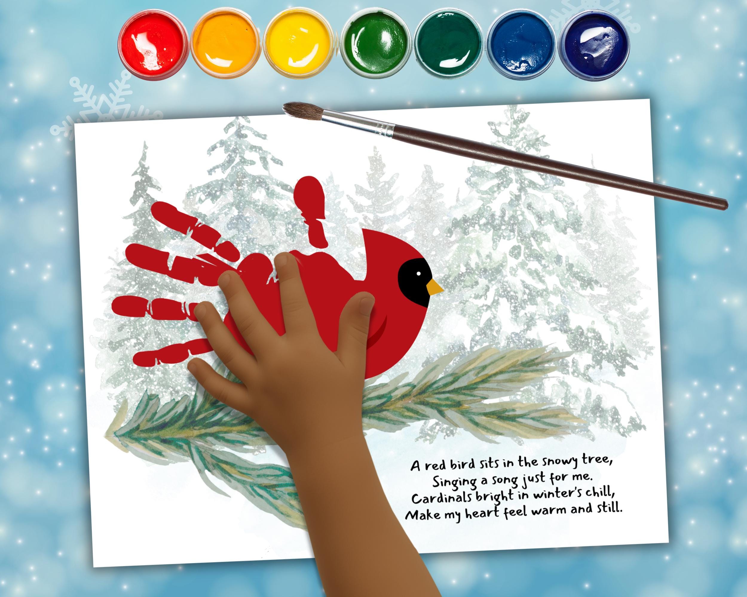 Winter Handprint Craft, Cardinal Handprint, Handprint Art, Winter ...