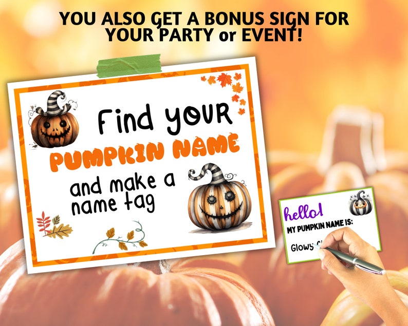Whats Your Pumpkin Name, Pumpkin Name Game, Halloween Name Game, Whats ...