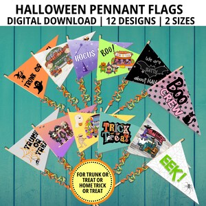 Halloween Pennant Flags, Triangle Flag, Halloween Flag, Trunk or Treat ...