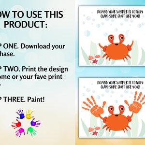 Summer Handprint Craft, Crab Handprint Craft, Summer Handprint Art ...