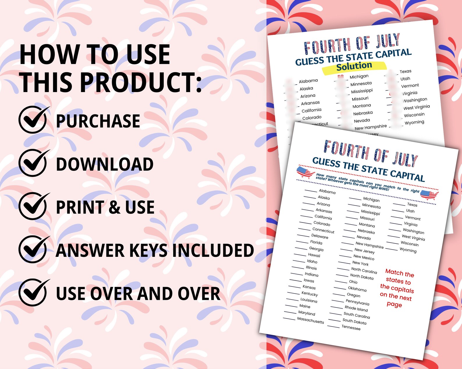 State Capitals Trivia Game, Fourth of July Games, Group Games ...