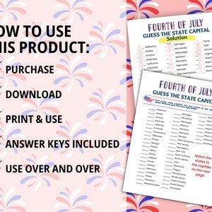 State Capitals Trivia Game, Fourth of July Games, Group Games ...