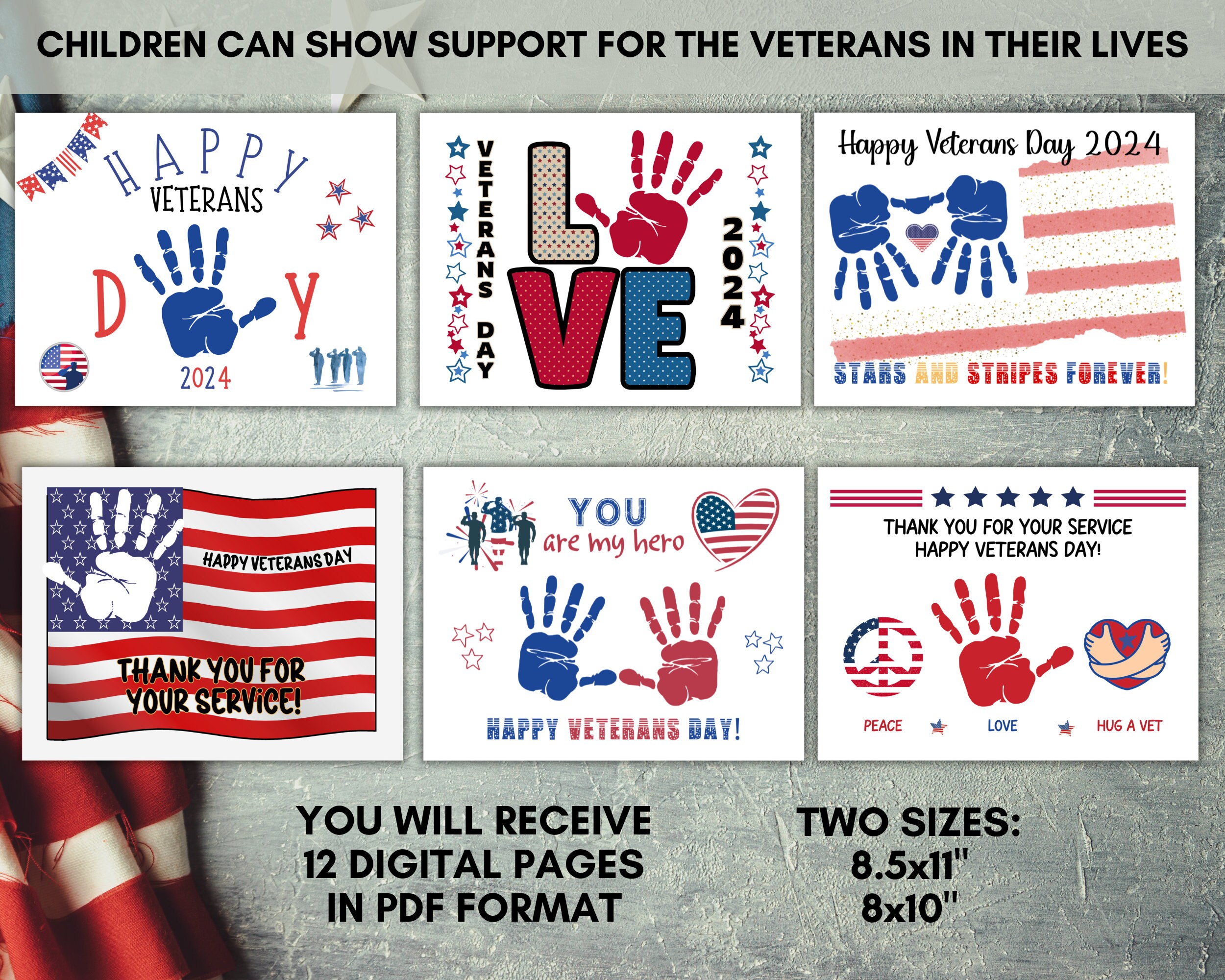 Veterans Day Handprint Craft, Patriotic Handprint Art, Handprint Sign ...