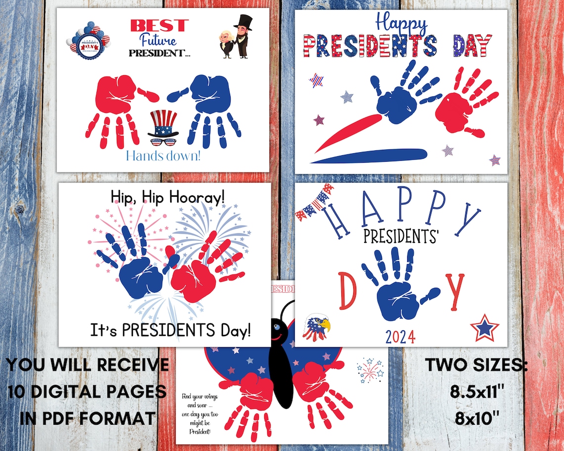 Presidents Day Handprint Craft, Patriotic Handprint Art, Handprint Sign ...