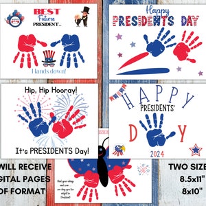 Presidents Day Handprint Craft, Patriotic Handprint Art, Handprint Sign ...