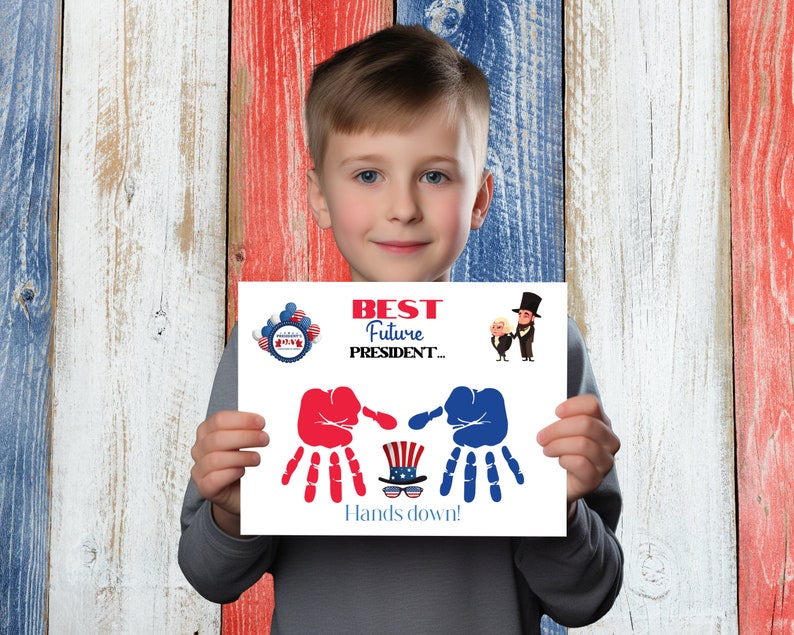 Presidents Day Handprint Craft, Patriotic Handprint Art, Handprint Sign ...