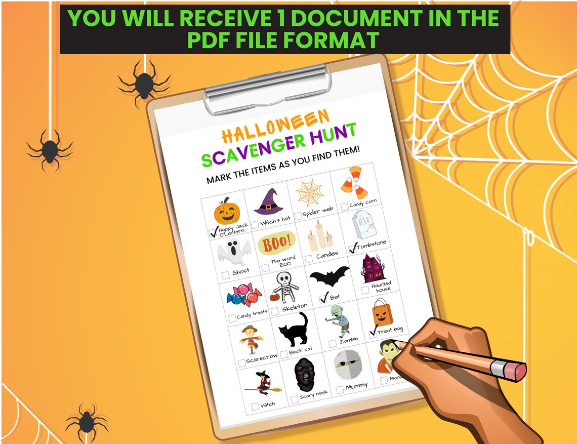 Kids Halloween Scavenger Hunt Printable Games for Kids - Etsy