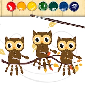 Owl Handprint Craft, Fall Handprint Craft, Fall Handprint Art ...