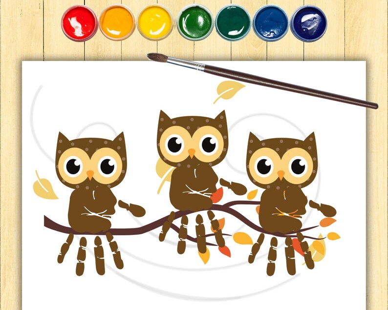 Owl Handprint Craft, Fall Handprint Craft, Fall Handprint Art ...