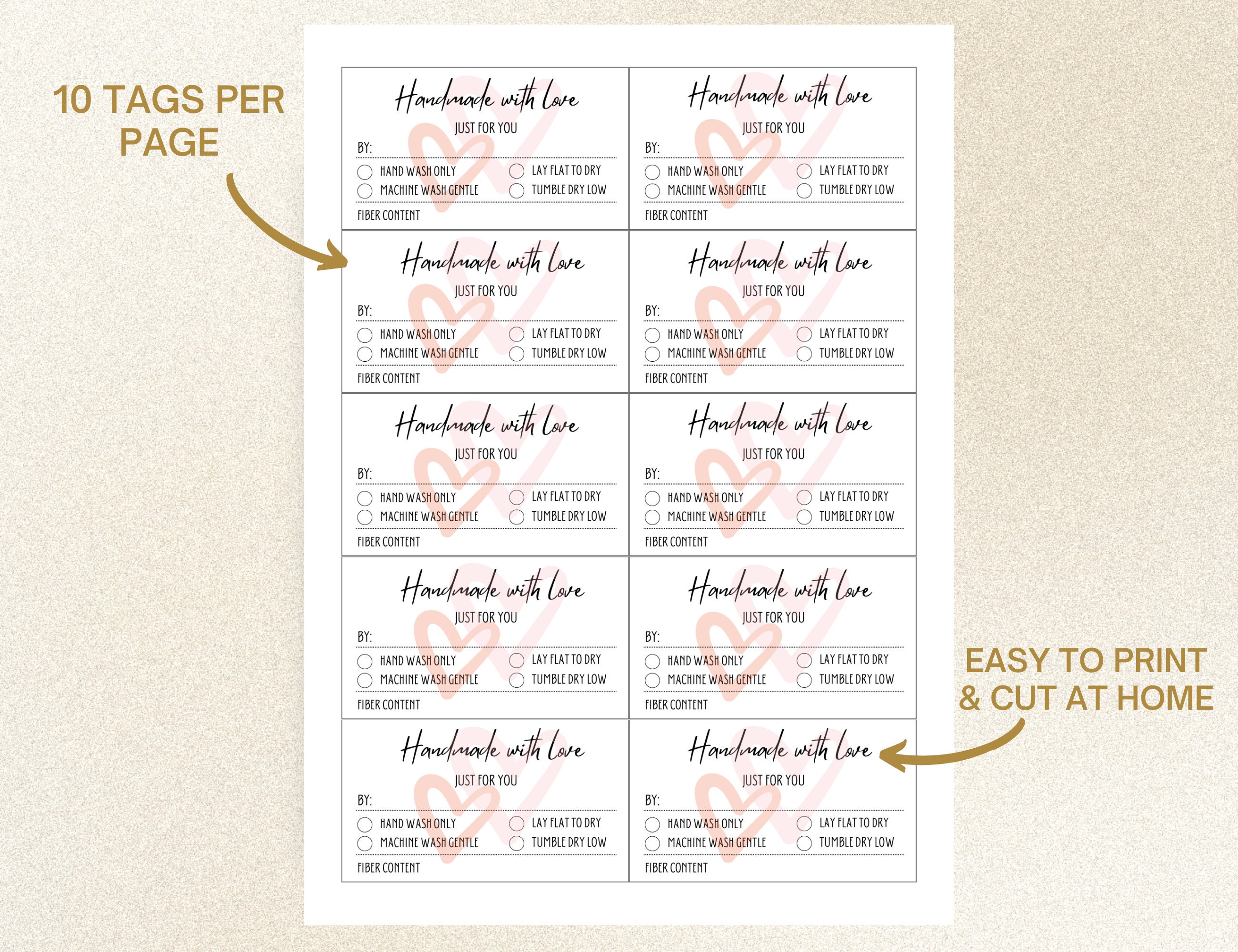Quilt Care Card, Quilt Care Instructions, Printable, Quilt Care Labels ...