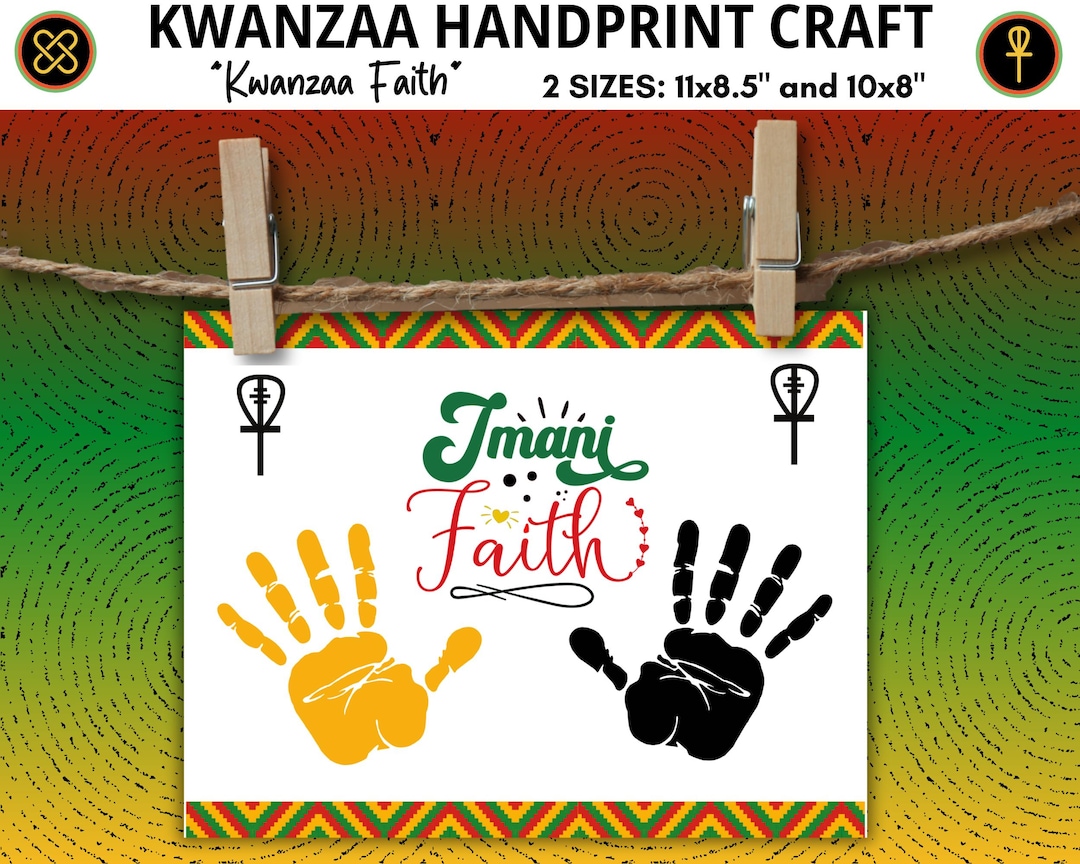 Kwanzaa Handprint Crafts, Kwanzaa Faith Imani, Handprint Art, Winter ...