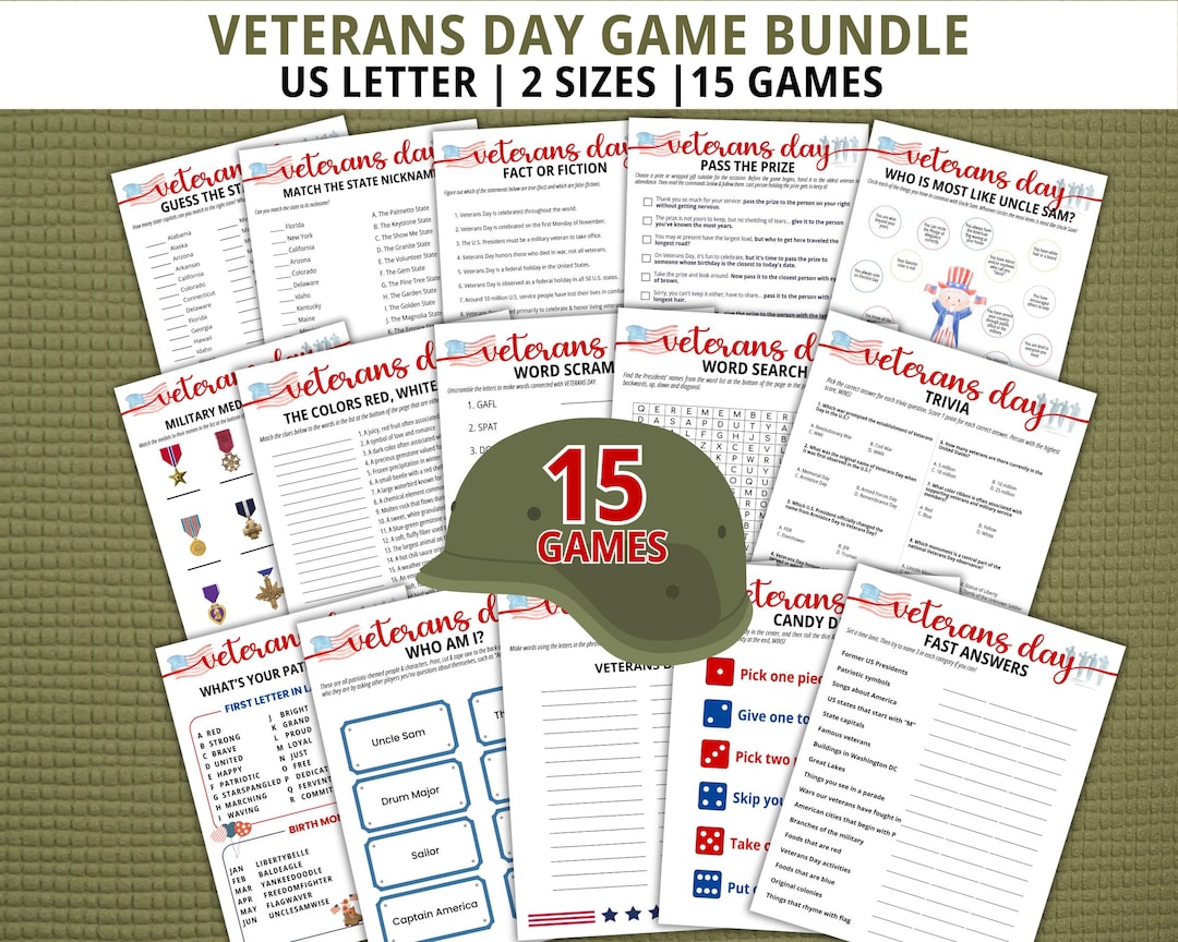 Veterans Day Games, Patriotic Word Game, Group Games, Patriotic Games ...