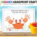 Summer Handprint Craft, Crab Handprint Craft, Summer Handprint Art ...