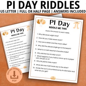 Pi Day Riddles, Riddle Me This, Pi Day Download, Math Pi Day, Math ...