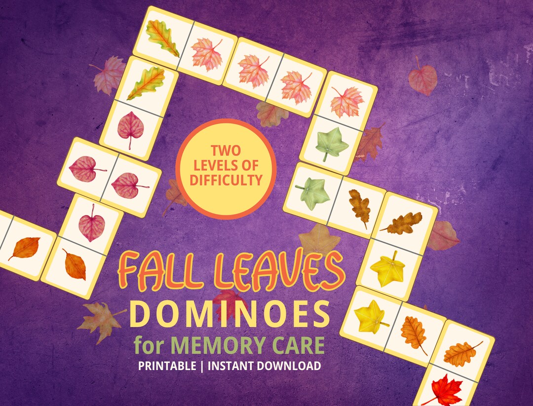 Fall Leaves Dominos Game, Ice Breaker Game, Dementia Activities, Dominos Set, Dominoes Game ...