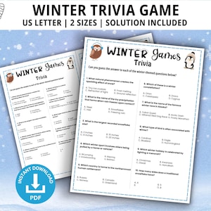 Winter Trivia Game, Winter Games, Wintertime Games, Trivia Question ...
