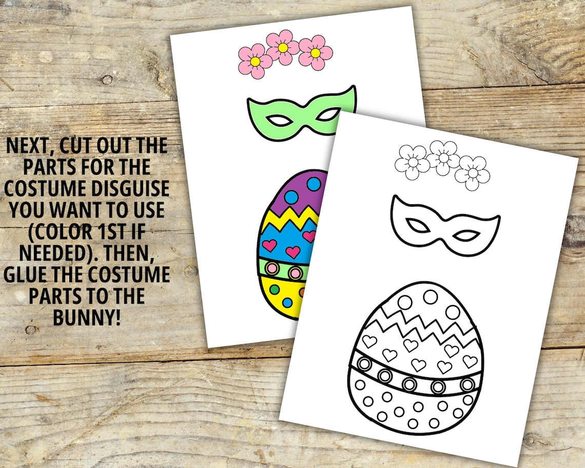 Disguise a Bunny, Easter Bunny Coloring, Bunny Costume Ideas, Cut and ...