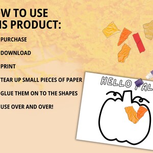 Fall Cut and Paste Craft, Torn Paper Craft, Classroom Activity, Pre ...