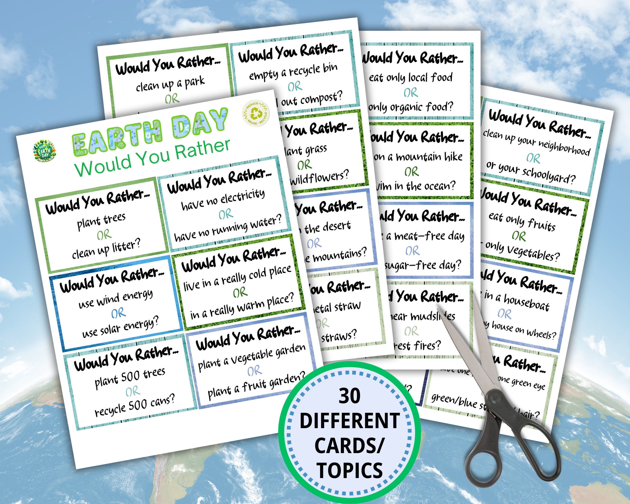 Earth Day Would You Rather Game, Earth Day Games, Family Game Night ...
