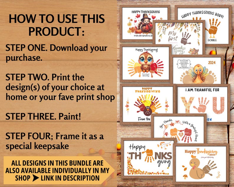 Thanksgiving Handprint Craft, BUNDLE, Fall Handprint Craft, Handprint ...