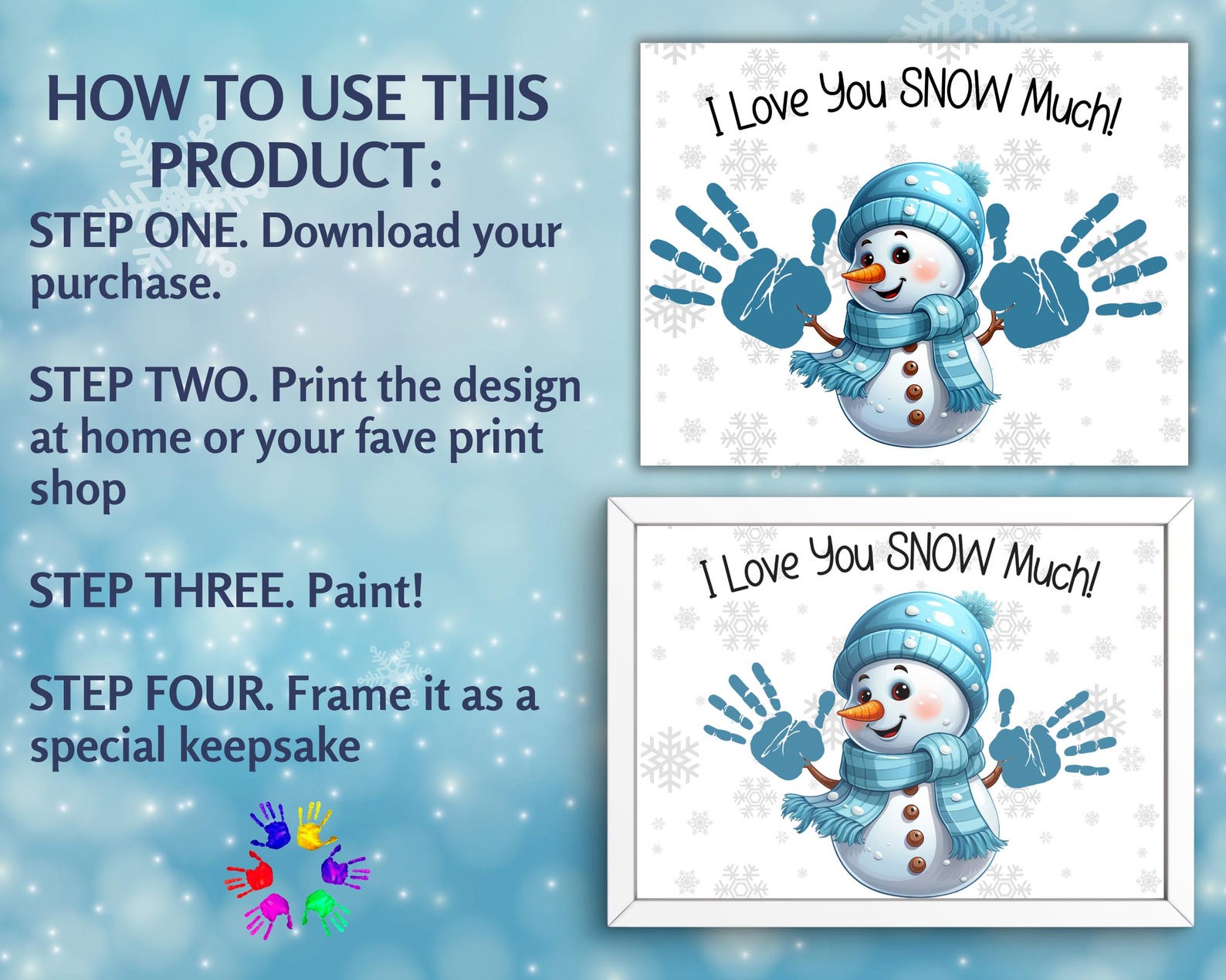 Winter Handprint Craft, Love You Snow Much, Handprint Art, Winter ...