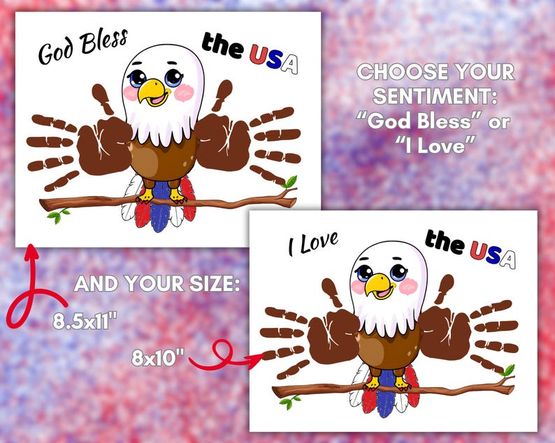 Bald Eagle Handprint and Coloring Craft, Patriotic Handprint, Handprint ...