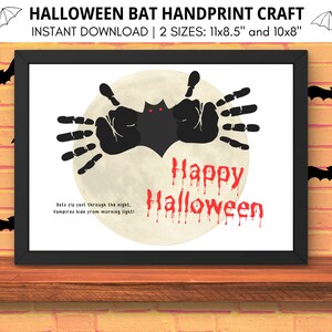 Halloween Handprint Craft, Bat Handprint, Fall Handprint Craft, Fall ...