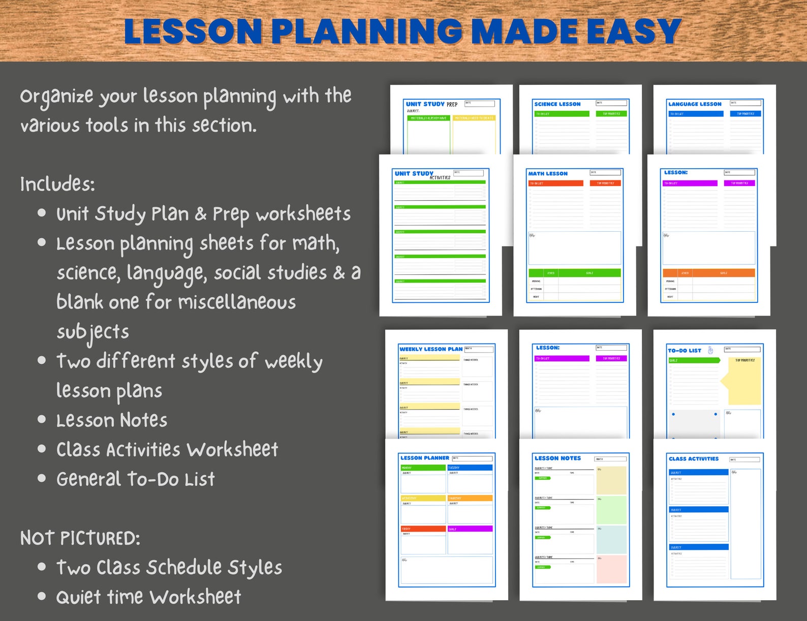 Printable Homeschool Planner Rainbow Colored Homeschool - Etsy