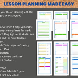 Printable Homeschool Planner Rainbow Colored Homeschool - Etsy