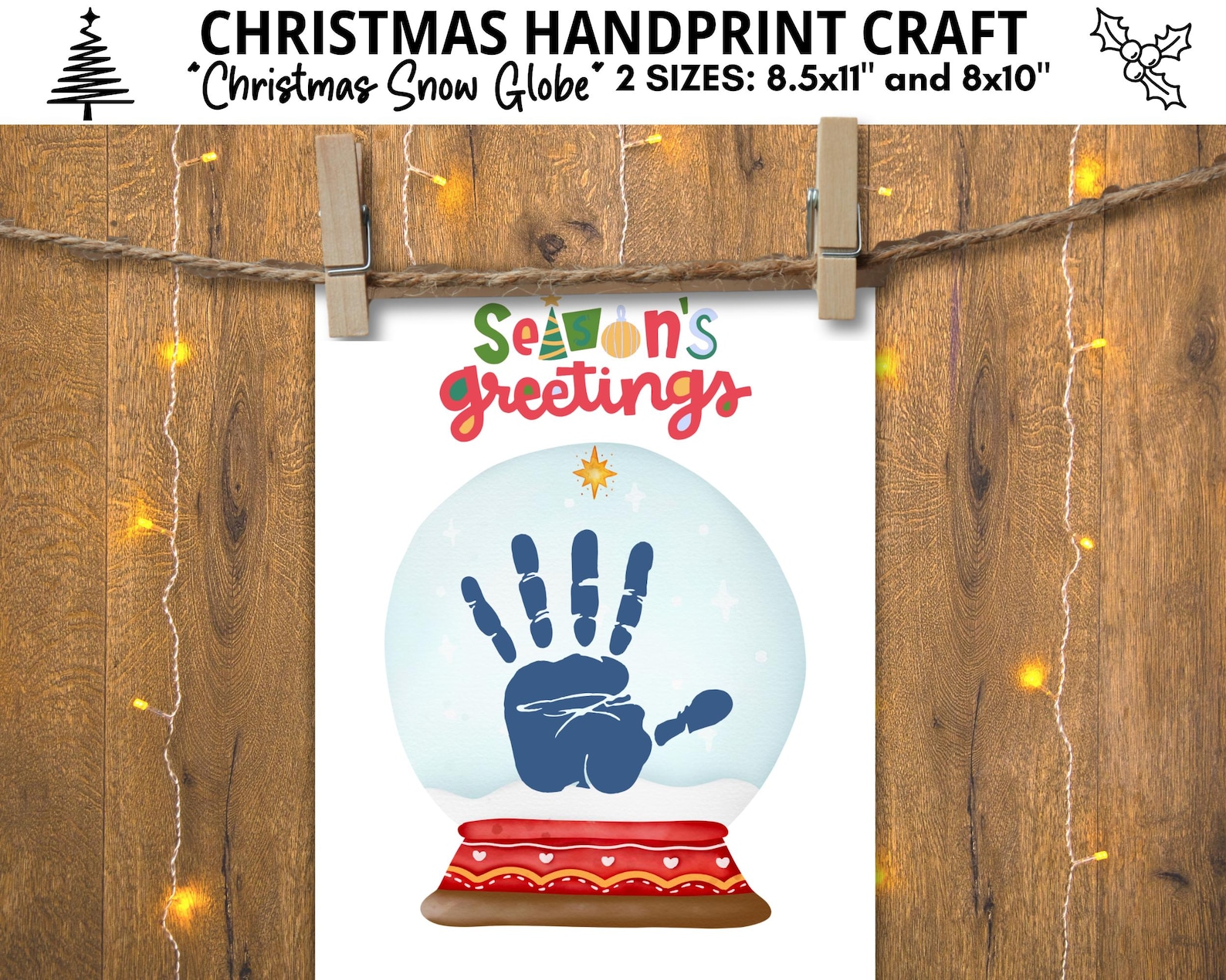 Christmas Handprint Craft, Christmas Snow Globe Handprint, Winter ...