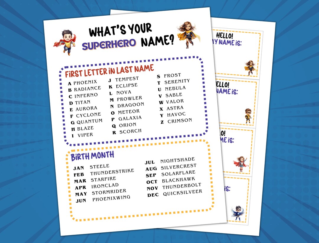 What's Your Superhero Name, Halloween Name Game, Whats Your Name ...