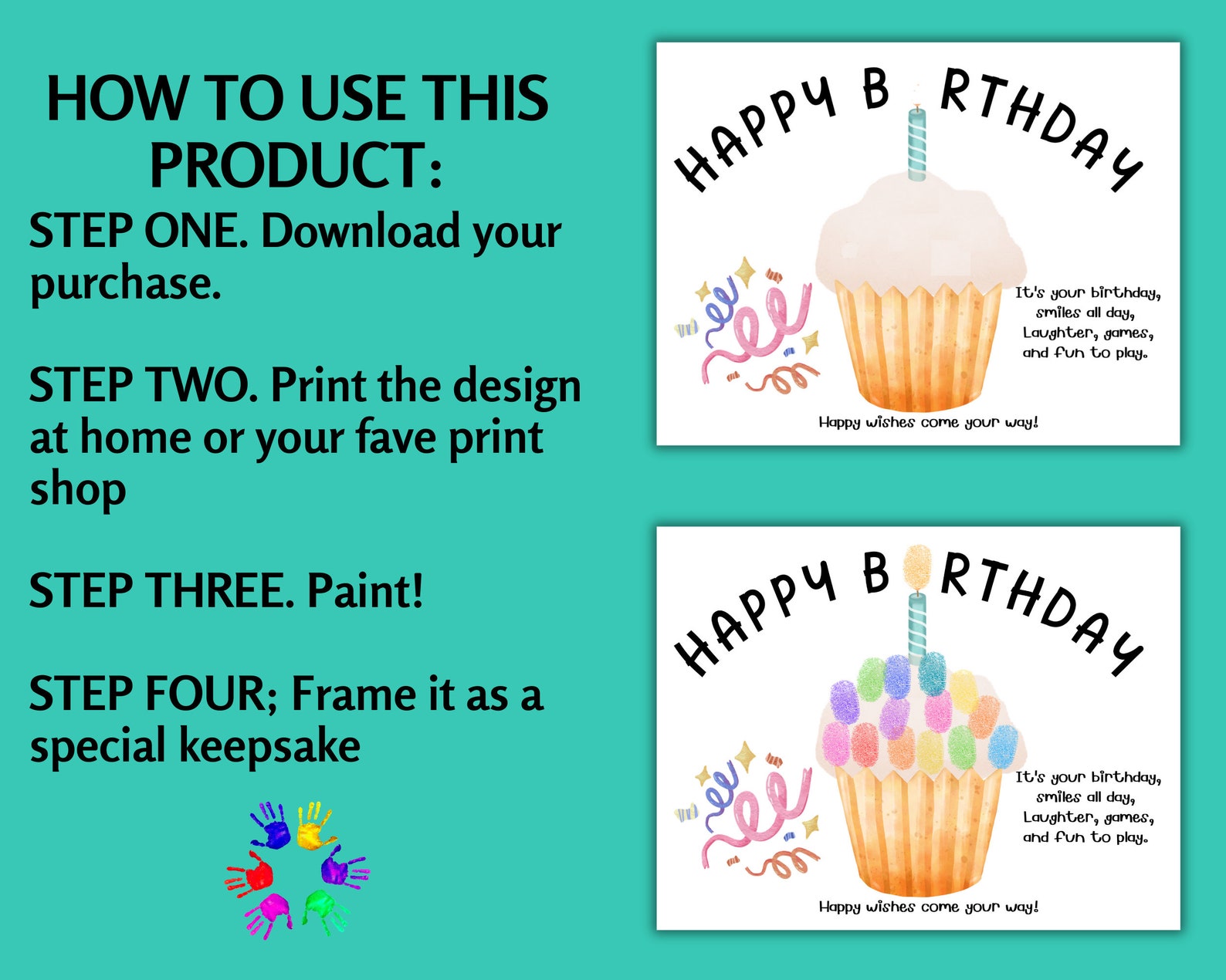 Birthday Cupcake Craft, Cupcake Thumbprint Craft, Birthday Thumbprint ...