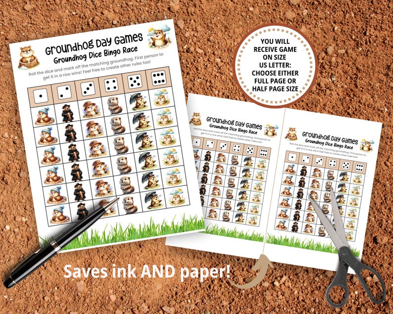 Groundhog Day Bingo Race, Groundhog Day Games, Family Game Night ...