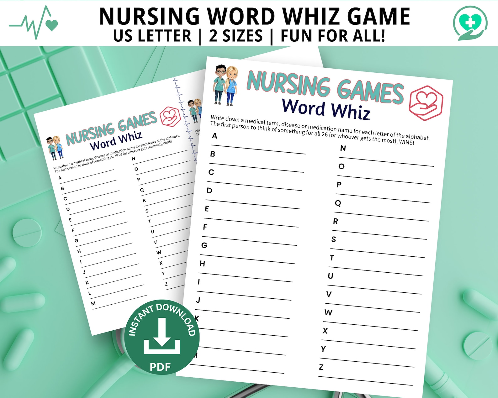 Nursing Word Whiz Game, Nursing Games, Nurse Games, A to Z Game ...