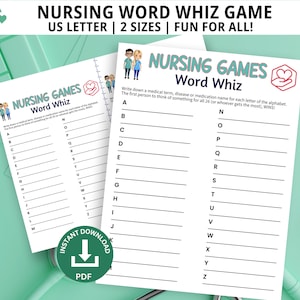 Nursing Word Whiz Game, Nursing Games, Nurse Games, A to Z Game ...