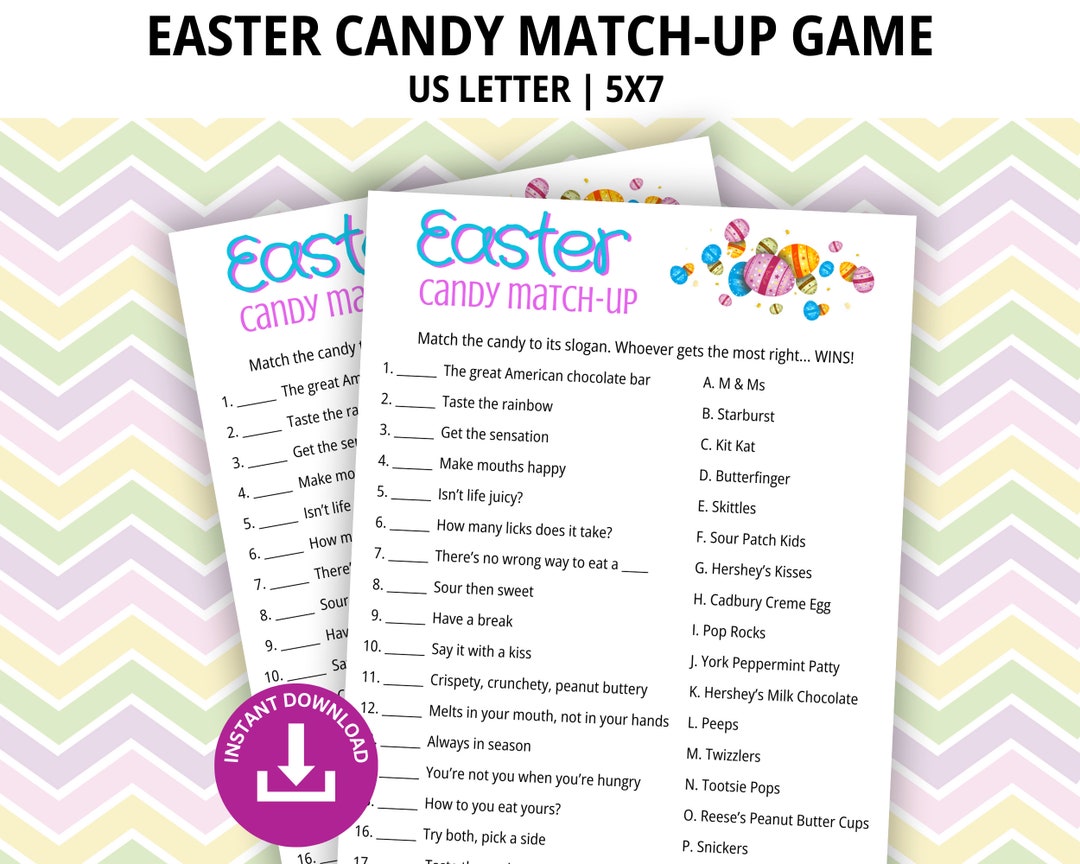 Easter Candy Matchup Game, Easter Games, Easter Riddles, Easter Trivia ...