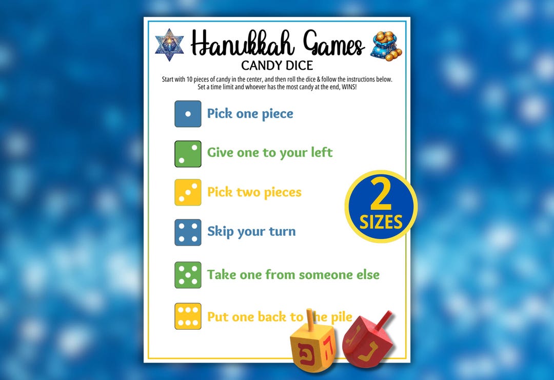 Gift Exchange Game, Spin the Dreidel, Hanukkah Gift Exchange, Hanukkah ...