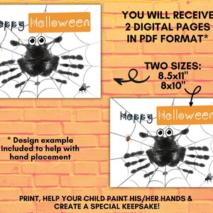 Halloween Handprint Craft, Spider Handprint, Fall Handprint Craft, Fall ...