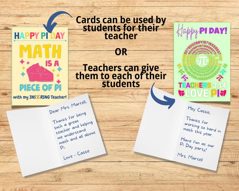 Printable Pi Day Cards, Teacher Appreciation Card Printable, Math ...